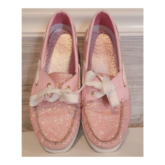 Sperry | Shoes | Womens Sperry Glitter Bling Topsiders 75 Pink | Poshmark